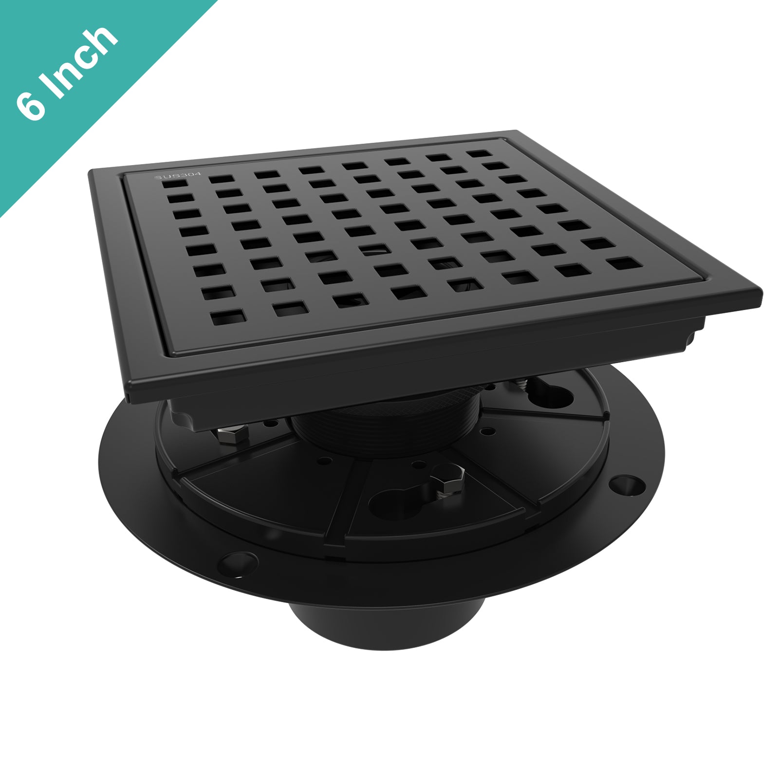 Webang 6 Inch Square Shower Drains SUS304 Stainless Steel CUPC ...